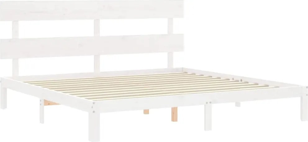 Postel bez matrace bílá 200 x 200 cm masivní borovice 3193552