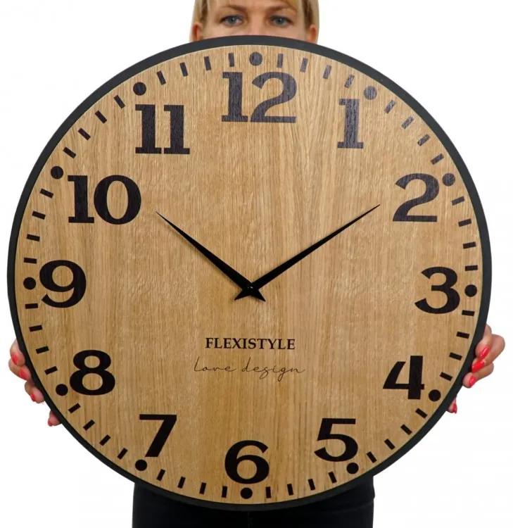 Originální nástěnné hodiny v hnědé barvě
