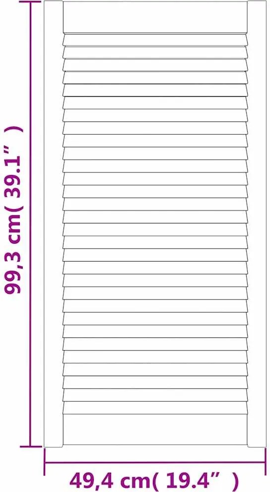 Nábytková dvířka lamelový design 2 ks 99,3 x 49,4 cm borovice 151137