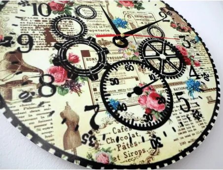 Hodiny na zeď ze dřeva, nástěnné hodiny I SENTOP HDFK001- Wall clock HEU-