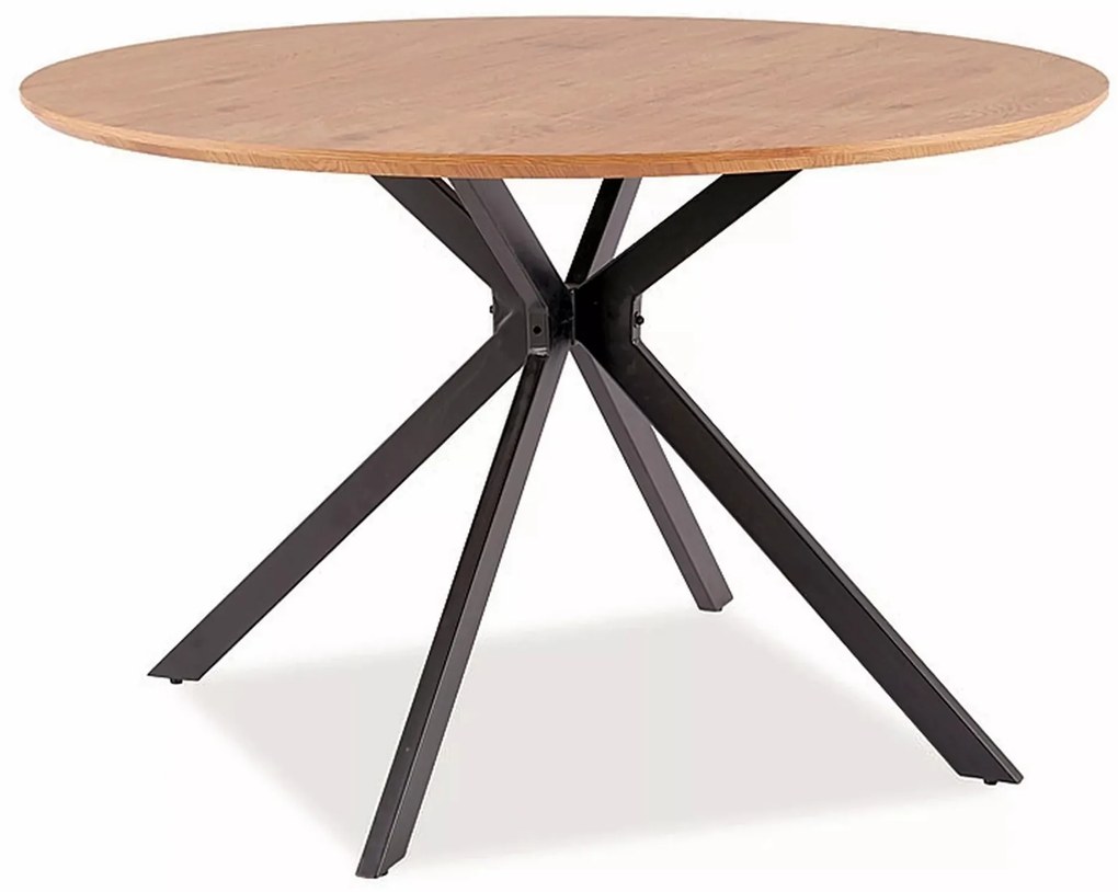 Kulatý stůl Aster 120 cm dub přírodní/černý