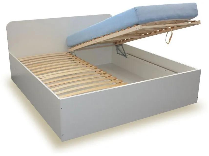 Manželská postel s úložným prostorem, čelní výklop OTO 160x200, 180x200 LERMO, Javor