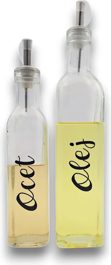 Zeller Present Sada láhví na olej a ocet 500ml+270ml se štítky, Zeller