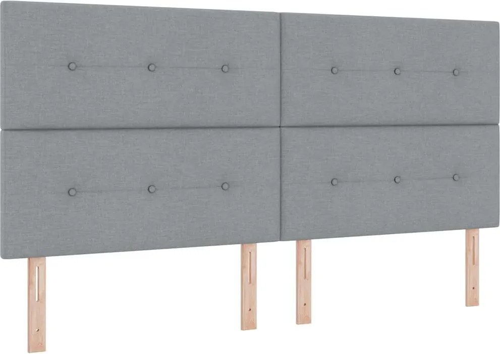Výškově nastavitelné čelo postele Světle šedá 200 cm textil 3337860