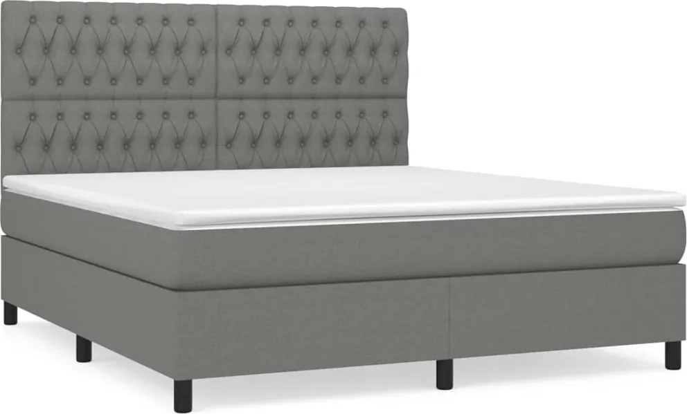 Box spring postel s matrací tmavě šedá 180x200 cm textil 3142034