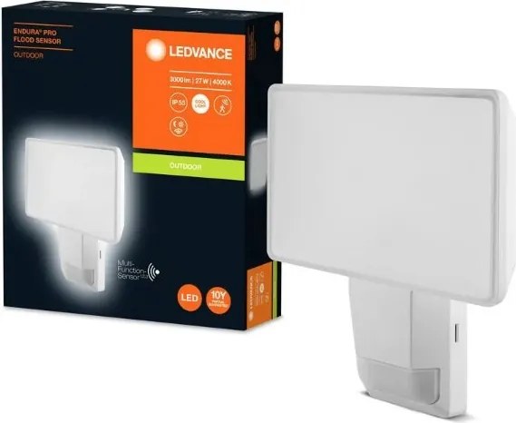 LEDVANCE 4058075228825 Nástěnné venkovní svítidlo ENDURA PRO FLOOD SENSOR 27W 840 IP55 WT - LEDVANCE