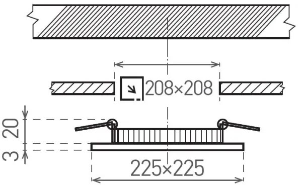 LED Podhledové svítidlo VEGA LED/18W/230V 2900/3900/5800K 22,5x22,5 cm bílá