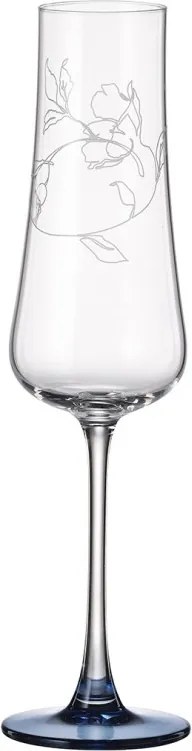 BOHEMIA IDUNA BLUE SKLENICE NA ŠAMPANSKÉ 250ML SADA 6KS