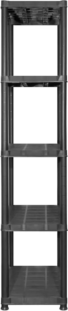 Úložný regál 5patrový černý 142 x 38 x 170 cm plast 3059852