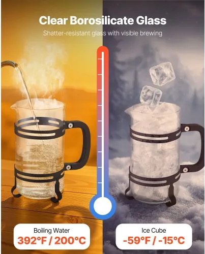 Kávovar French Press VEVOR, 1 l