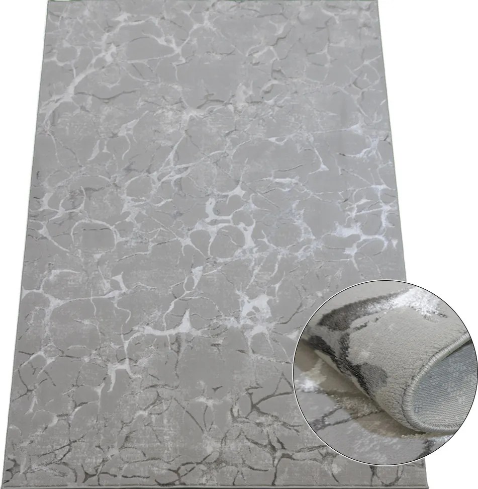 BE Koberec Esprit 3601 GREY - šedý obdélníkový Rozměr: 60x100 cm