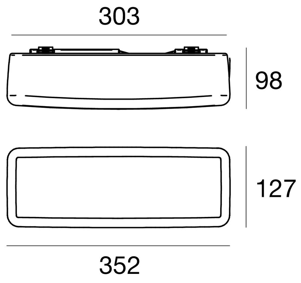 Linea Light 7809 MyWhite_B, obdélníkové venkovní svítidlo z bílého polyethylenu, 11W LED 3000K, délka 35cm, IP65