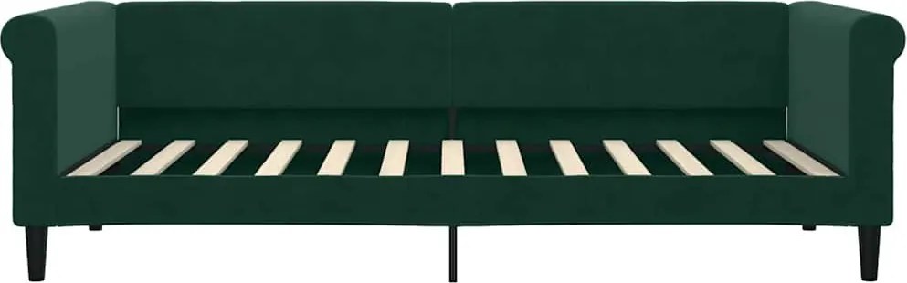Válenda s přistýlkou a zásuvkami tmavě zelená 90 x 200 cm samet 3197821