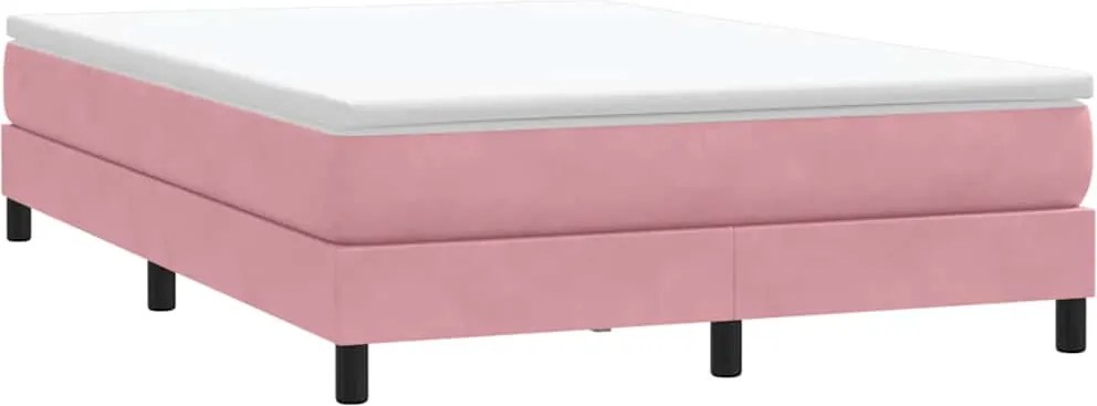Postel Box Spring bez matrace růžová 140x220 cm samet 3315878