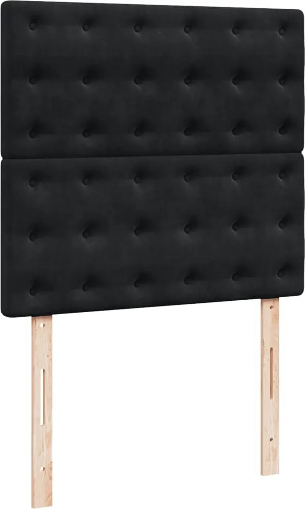 Box spring postel s matrací černá 100x200 cm samet 3293148
