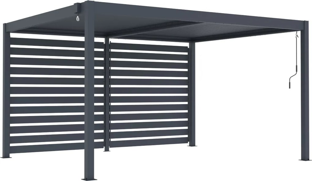 Boční zástěna pro bioklimatickou pergolu BestBerg BBP-C1CG / 370 × 218 cm / šedá