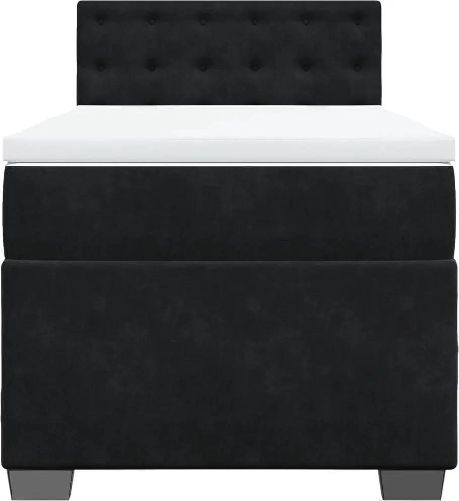 Box spring postel s matrací černá 90x190 cm samet 3286188