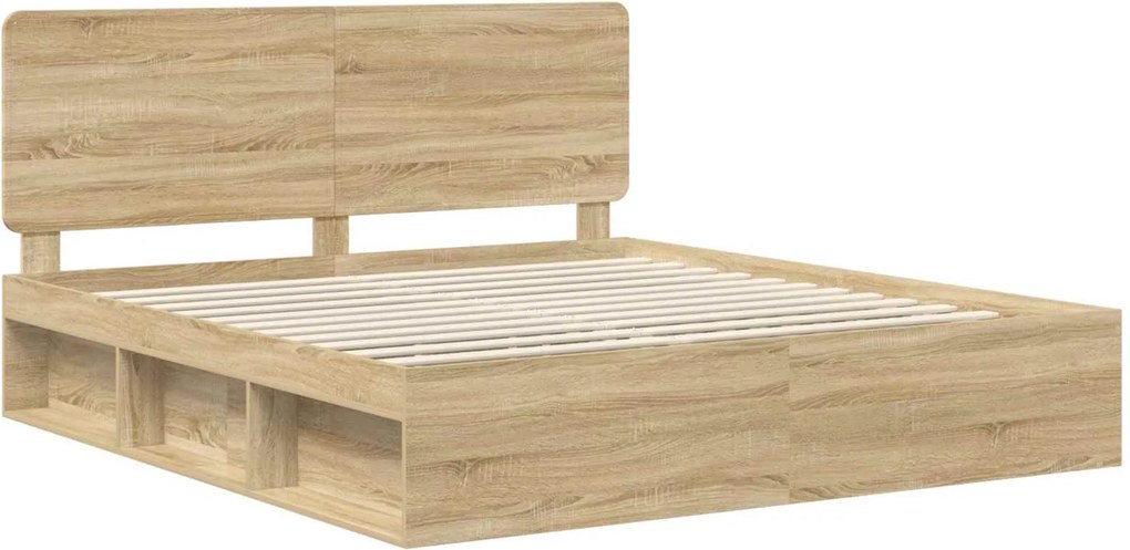 Rám postele s čelo Sonoma 200 x 200 cm Masivní borové dřevo 3412445