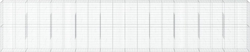 Gabionový koš s víkem 1 000 x 50 x 200 cm pozinkované železo 3295175
