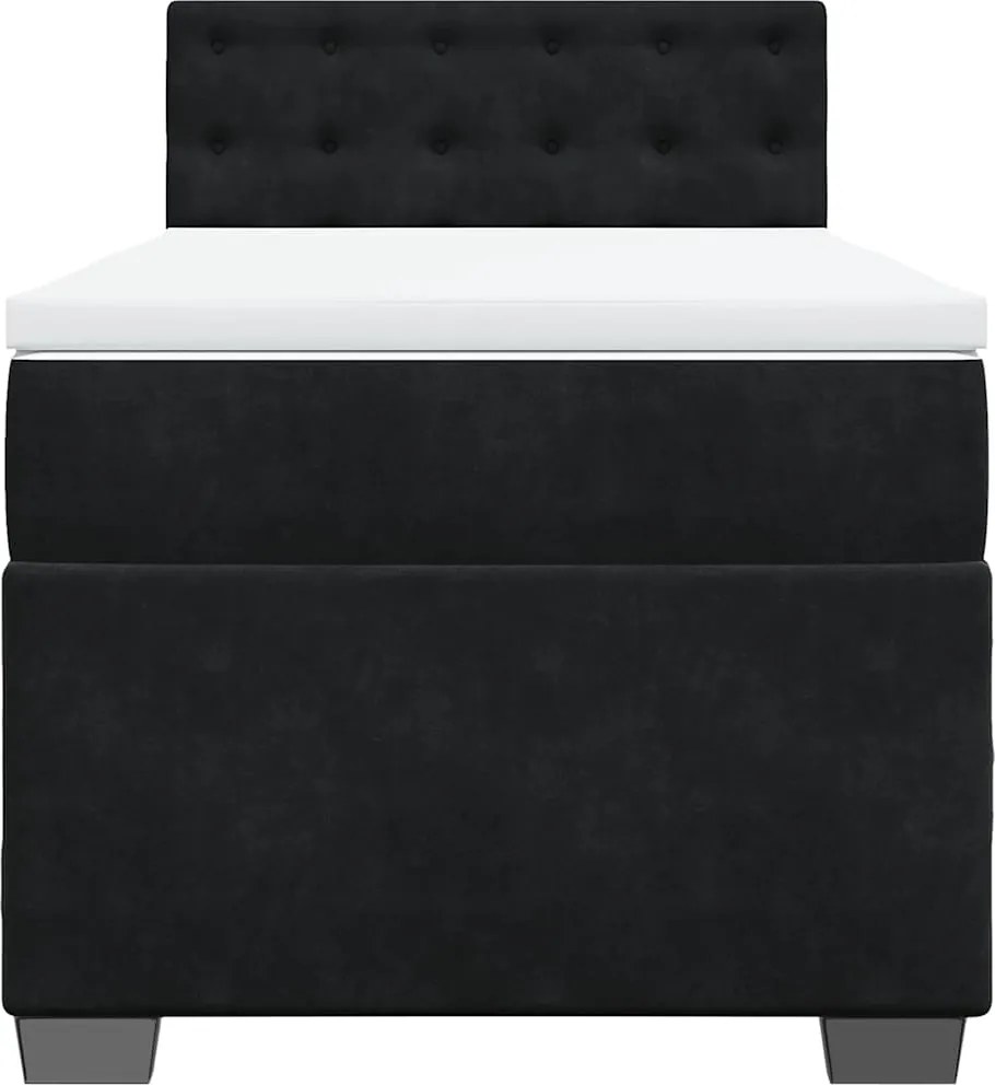 Box spring postel s matrací černá Single samet 3288775