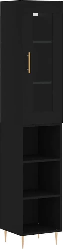 vidaXL Skříň highboard 34,5 x 34 x 180 cm kompozitní dřevo [3199354] Barva: bílá s vysokým leskem