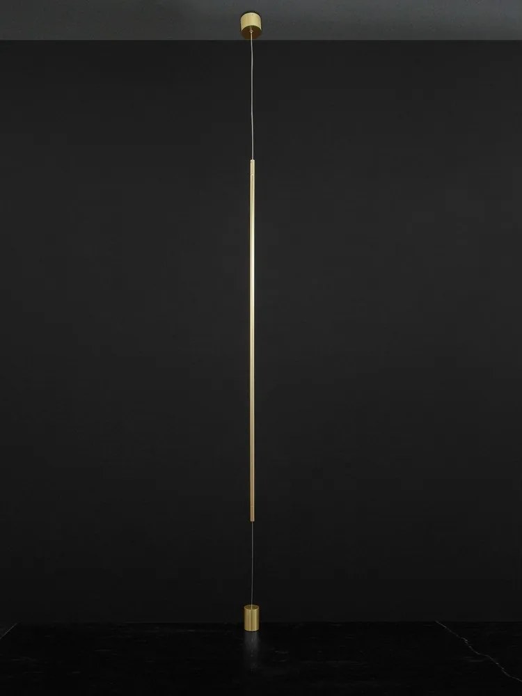 Hliníková LED stojací lampa v mosazné barvě (výška 300 cm) Elettra – Nova Luce