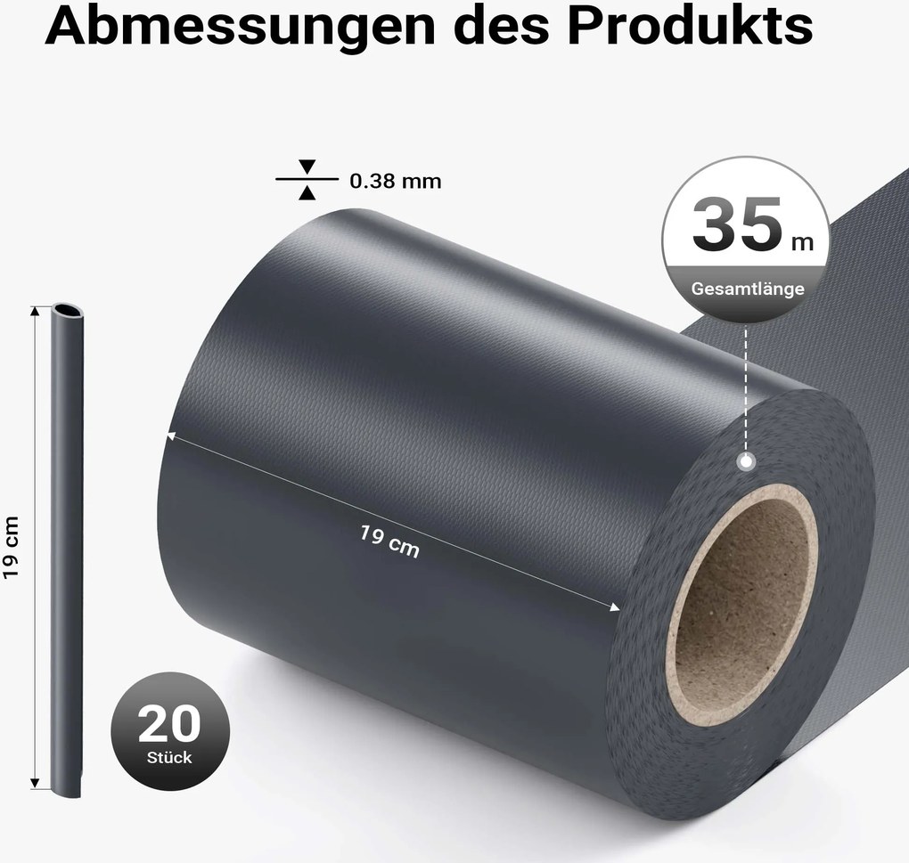 Stínicí pás do plotu Wiltec – 19 cm, antracitová (51494)