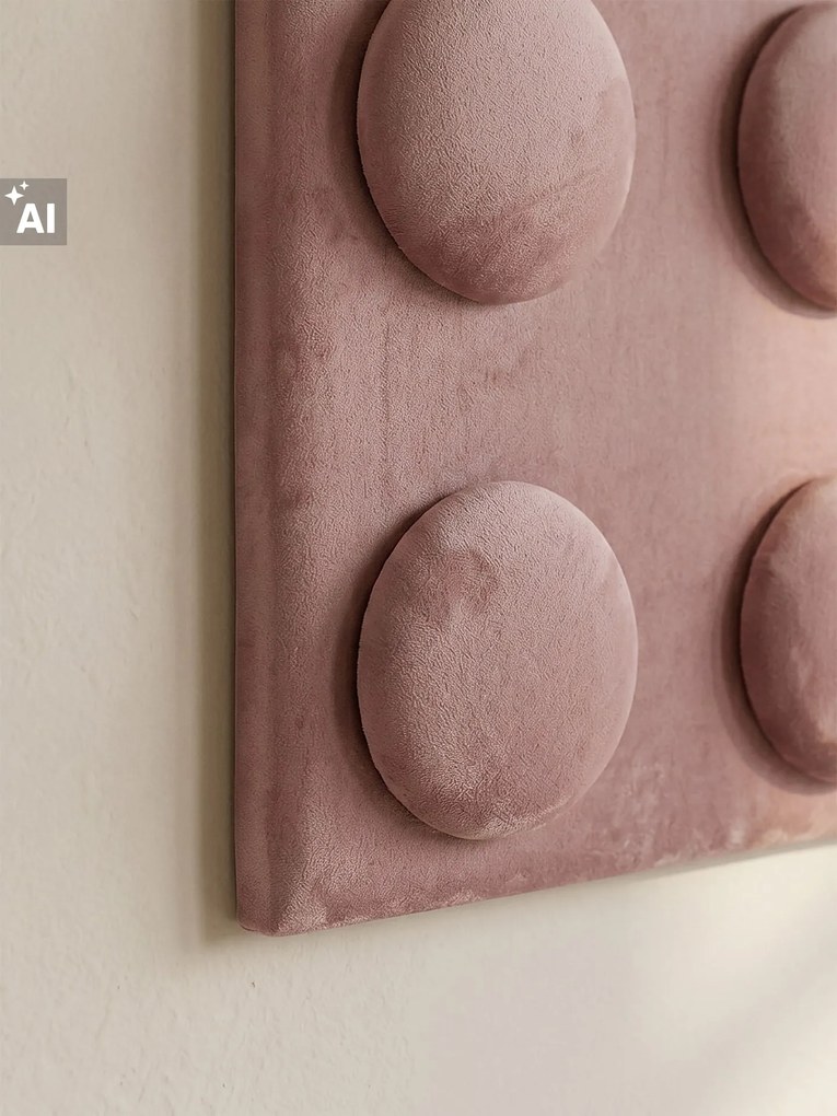 Sinsay - Sametový čalouněný panel ve tvaru kostky - pastelová růžová