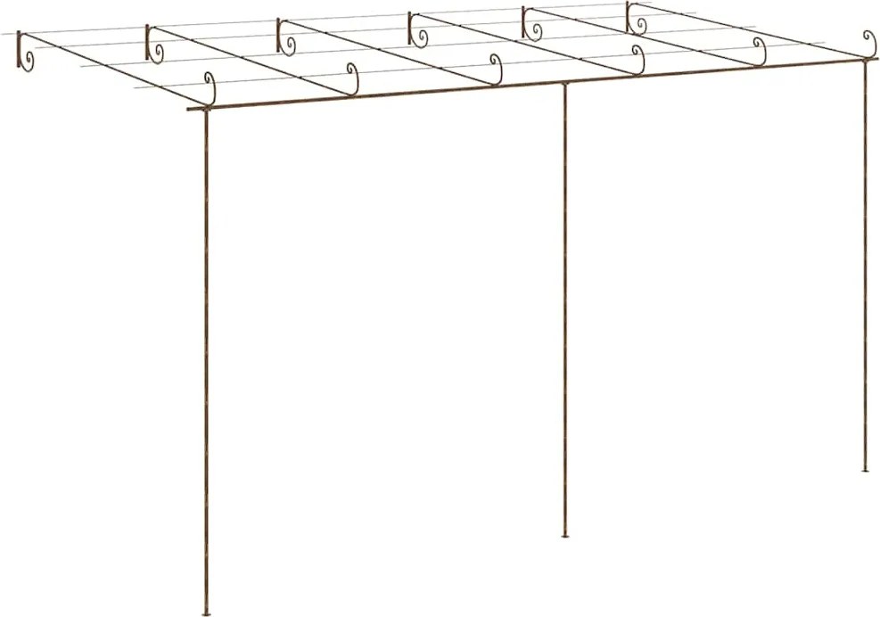Zahradní pergola hnědá s patinou 6 x 3 x 2,5 m železná 313999