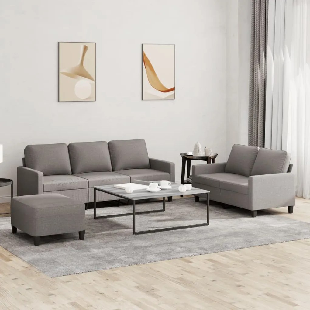 3dílná sedací souprava s poduškami taupe textil 3201475
