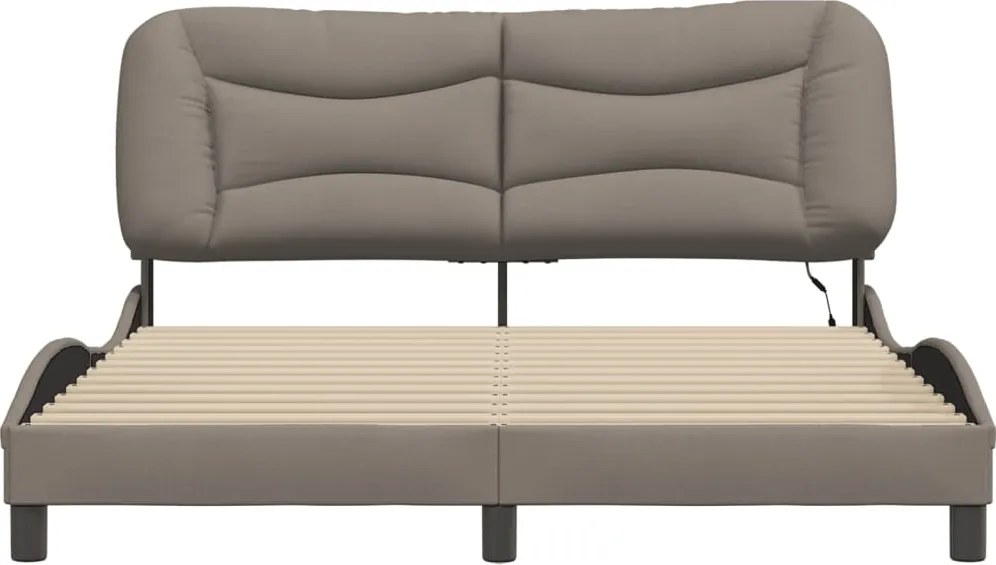 Rám postele s LED bez matrace Hvar Taupe 160x200 cm Látka 3213715