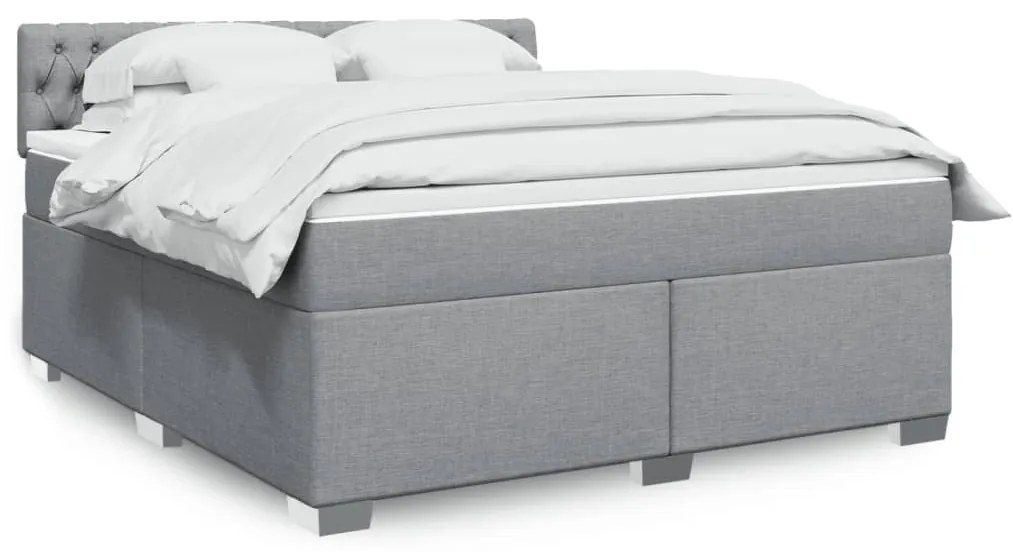 Box spring postel s matrací světle šedá 180 x 200 cm textil 3285974