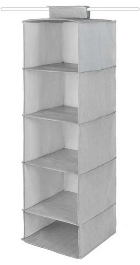 Compactor - Závěsný organizér 30x30x105 cm, 5 přihrádek, šedá RAN10166