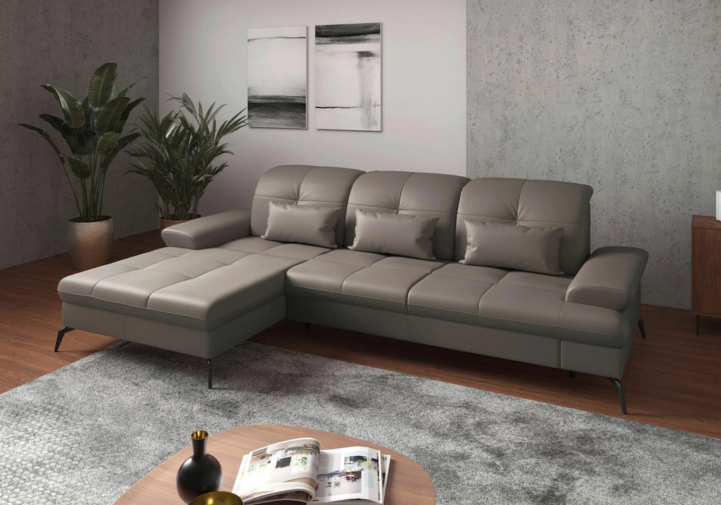 XXXLutz ROHOVÁ SEDAČKA, textil, kůže, šedá Sit & More - Sedací soupravy - 000144011732