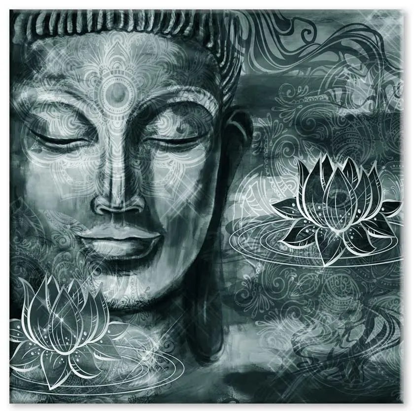 Energetický obraz Buddha Green Velikost (šířka x výška): 120x120 cm