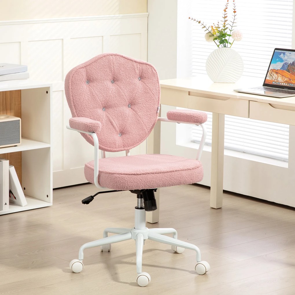 HOMCOM Kancelářská židle HOMCOM, ergonomická kancelářská židle s houpací funkcí, knoflíkový potah, výškově nastavitelná židle k počítači s otočnou fu…
