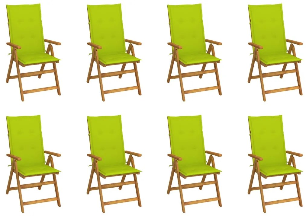 Skládací židle s polštáři, 8 ks, masivní akáciové dřevo 3075065