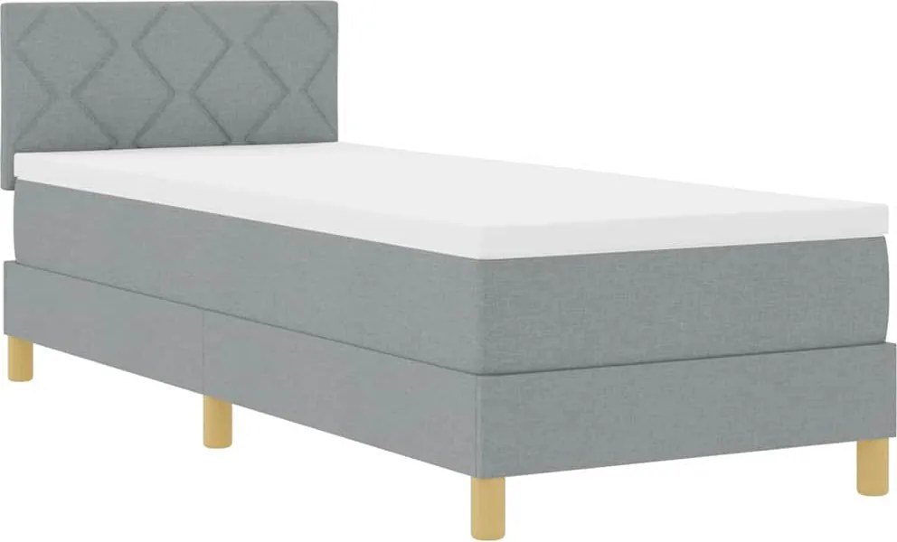 Postel s boxspringem s polštářem Světle šedá 80 x 200 cm textil 3338951