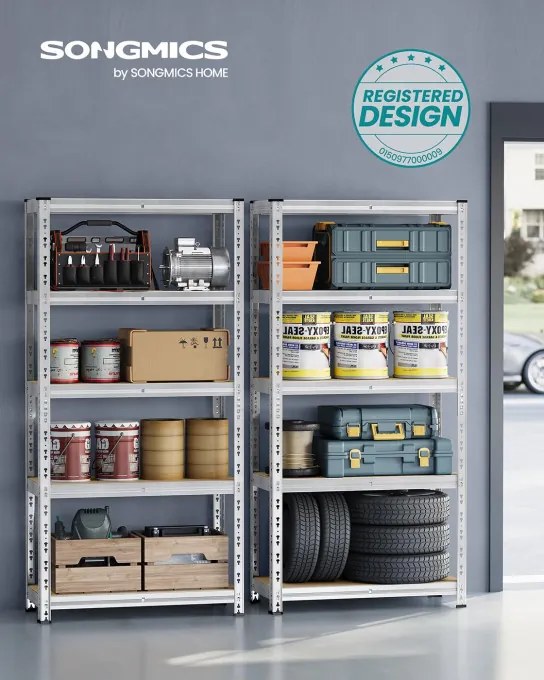 Set dvou regálů SONGMICS 30x75x150 cm GLR455E01 stříbrný