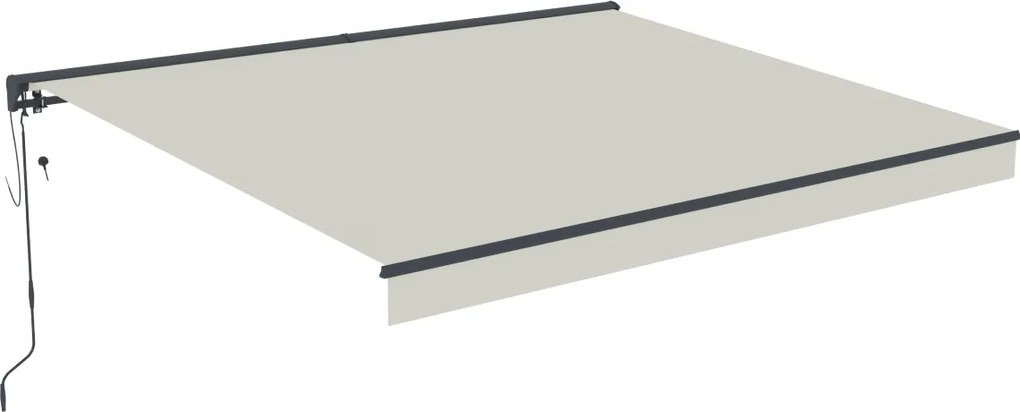 Elektrická markýza s LED osvětlením BestBerg BBSU-EL395BG / 395 x 300 cm / béžová
