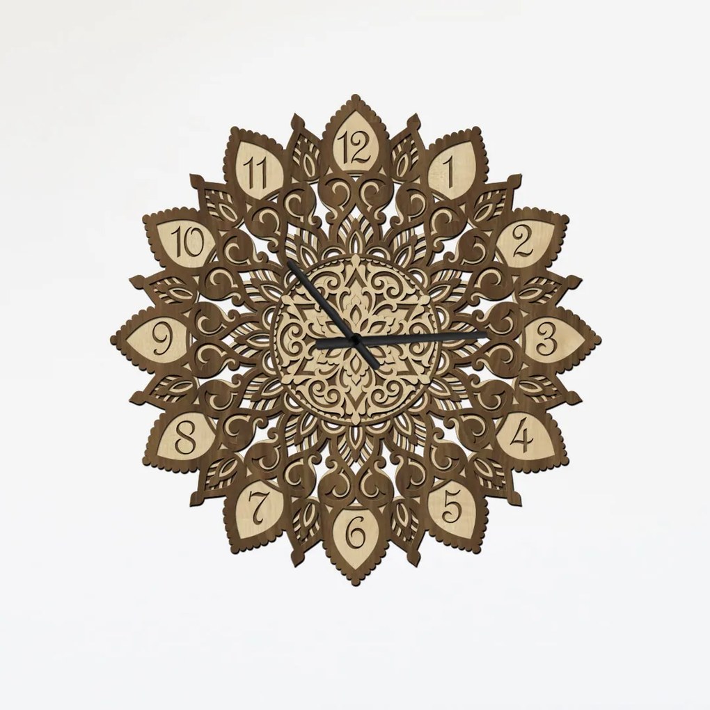 dřevo života Nástěnné hodiny KVĚT DUŠE Zvolte barvu dekoru: Dub zlatý, Zvolte velikost hodin (cm): 64x64