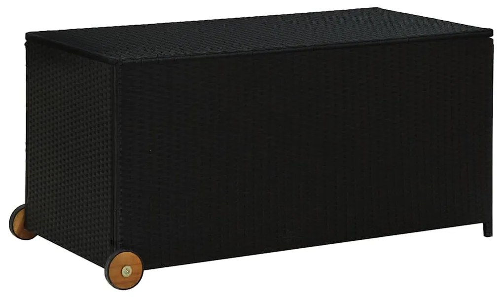 Zahradní úložný box černý 120x 65 x 61 cm polyratan 310089
