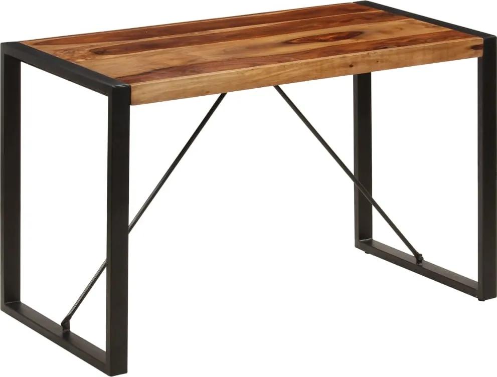 vidaXL Jídelní stůl 120 x 60 x 76 cm masivní sheeshamové dřevo [247423] Barva: Černá