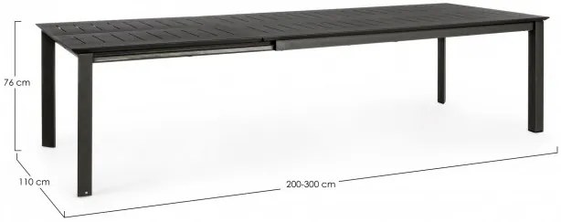 BIZZOTTO Rozkládací zahradní stůl KONNOR 200x110 cm antracit 0662274