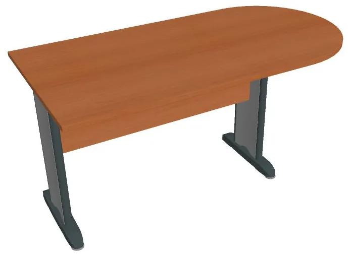 Stůl jednací oblouk 160 cm - Hobis Cross CP 1600 1 Dekor stolové desky: třešeň, Dekor lamino podnože: třešeň, Barva nohou: černá