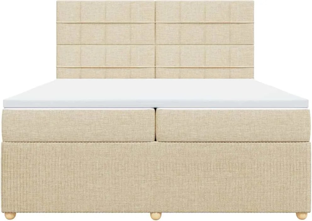 Box spring postel s matrací krémová 200x200 cm textil 3292168