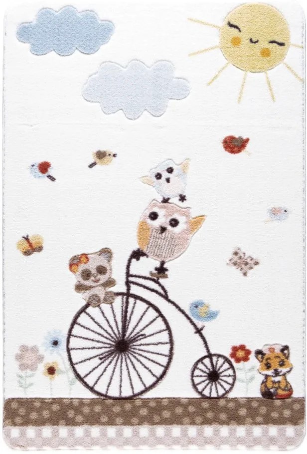 Dětský bílý koberec Confetti Sunny Day, 133 x 190 cm