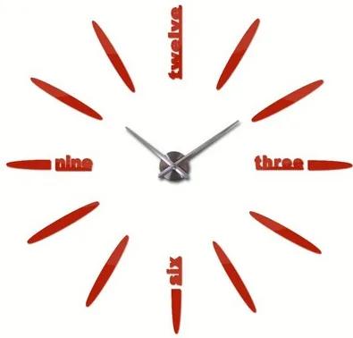 Nástěnné 3D hodiny - motiv jehla Varianta: Červená, Velikost: 119 cm