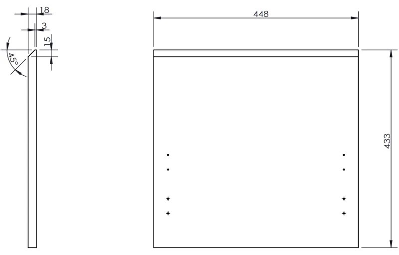 Mexen Rivel, koupelnová skříňka 45 cm, 1 zásuvka, drážkovaná, bílá matná, 91A20-04547-1-BF01