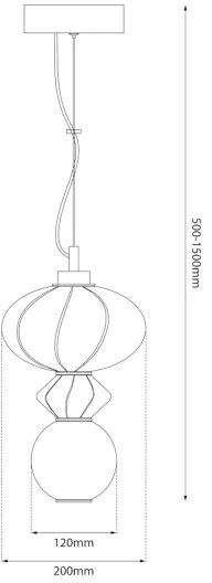 LED Lustr na lanku ASCOLI LED/8W/230V pr. 20 cm zelená/modrá